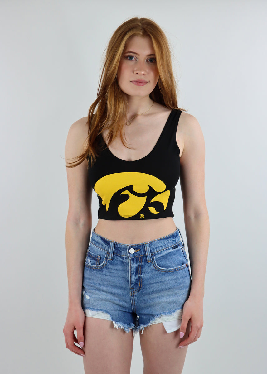 University Of Iowa Cropped Tank Top ★ Black – Rock N Rags