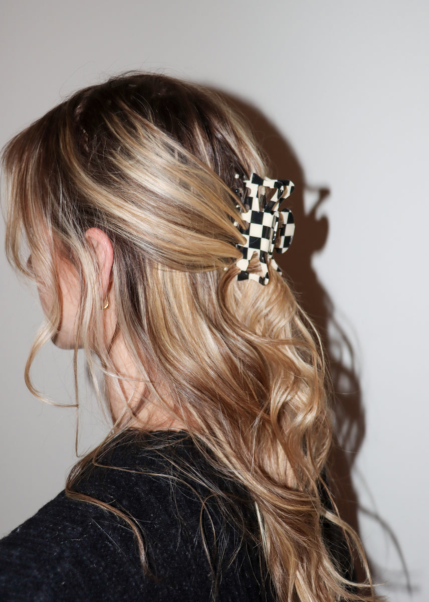 Ain't Nobody Claw Clip ★ Black & White Checkered – Rock N Rags