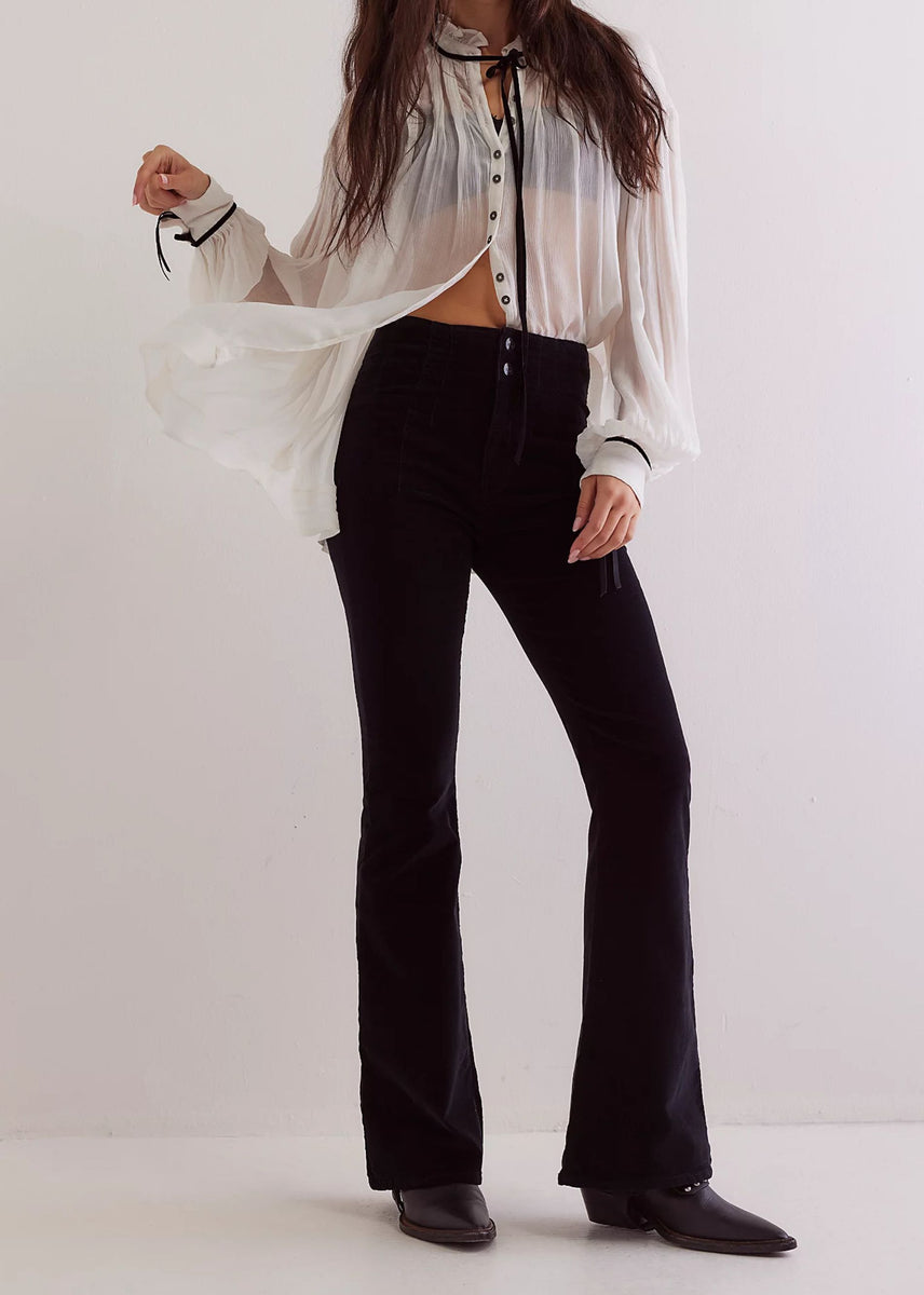 Free People Jayde Cord Flare Pants ★ Black – Rock N Rags