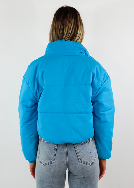 Raindrops Puffer Jacket ★ Neon Blue – Rock N Rags